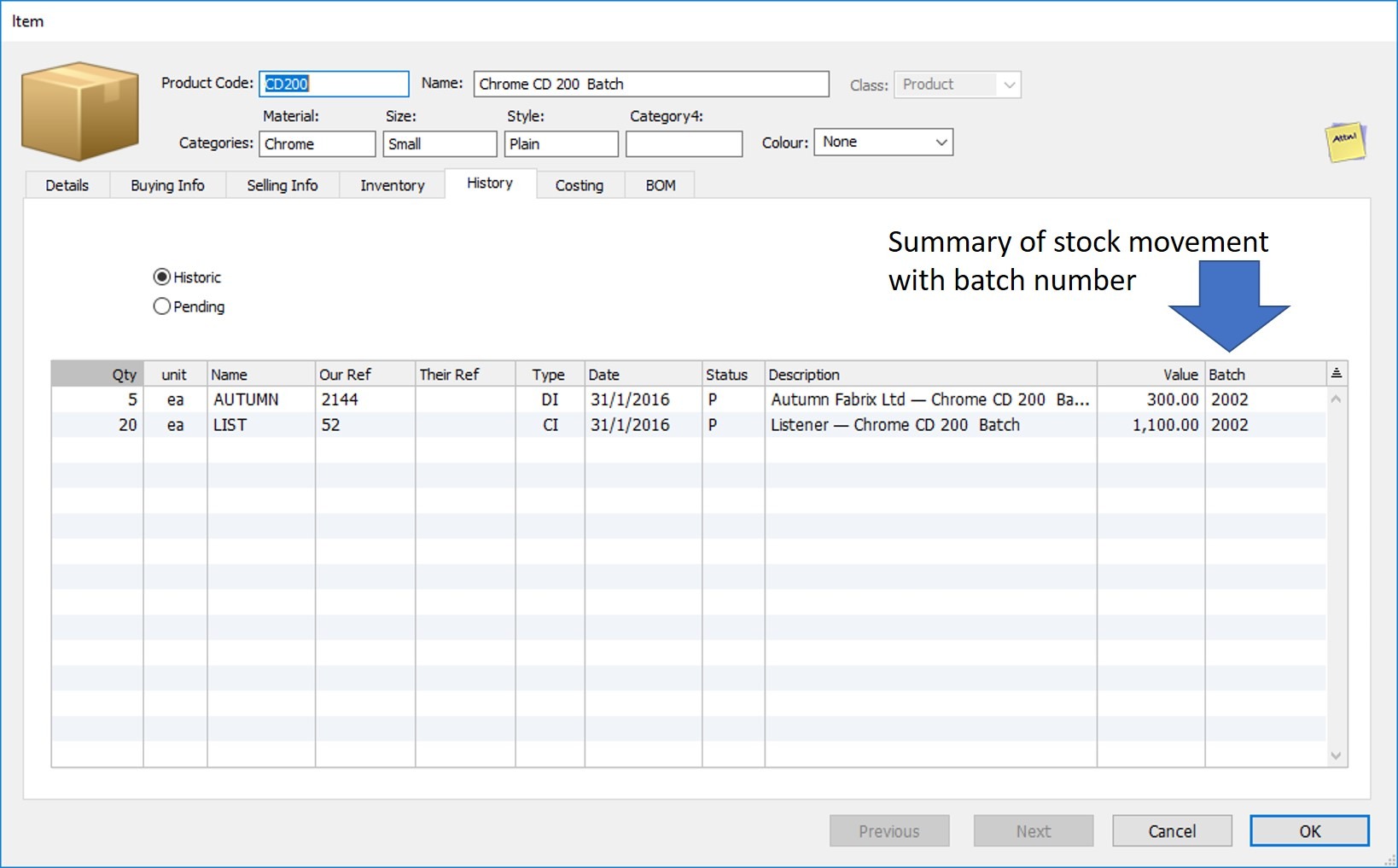 Product Batch Tracking - Advanced Micro Control - Moneyworks for SMEs